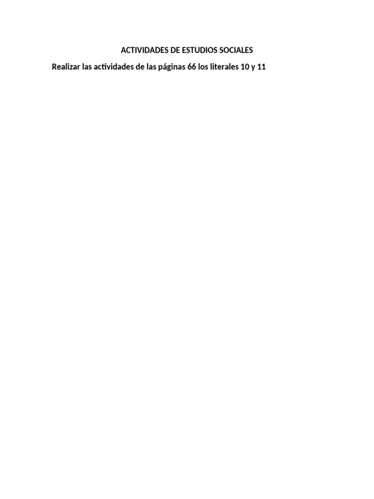 Actividades de Estudios Sociales | PDF