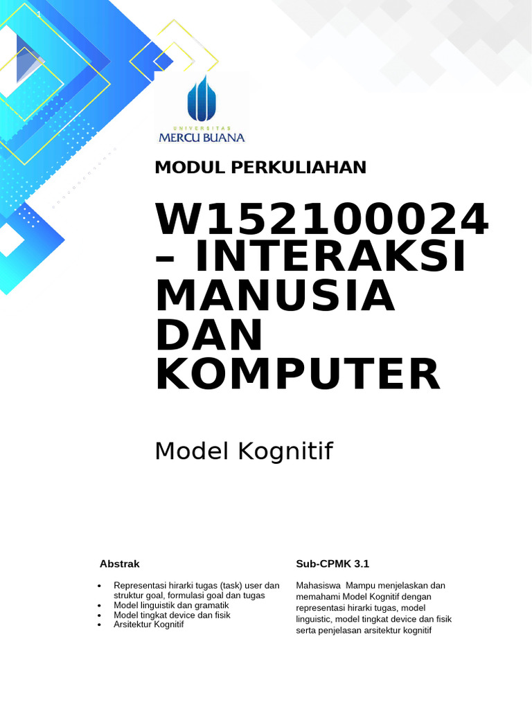 Modul 9 - Model Kognitif | PDF | Metode & Bahan Ajar