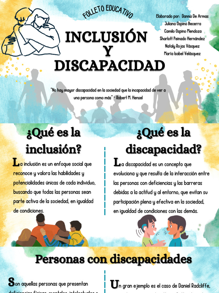 Folleto Educativo Sobre La Inclusión y La Discapacidad | PDF ...
