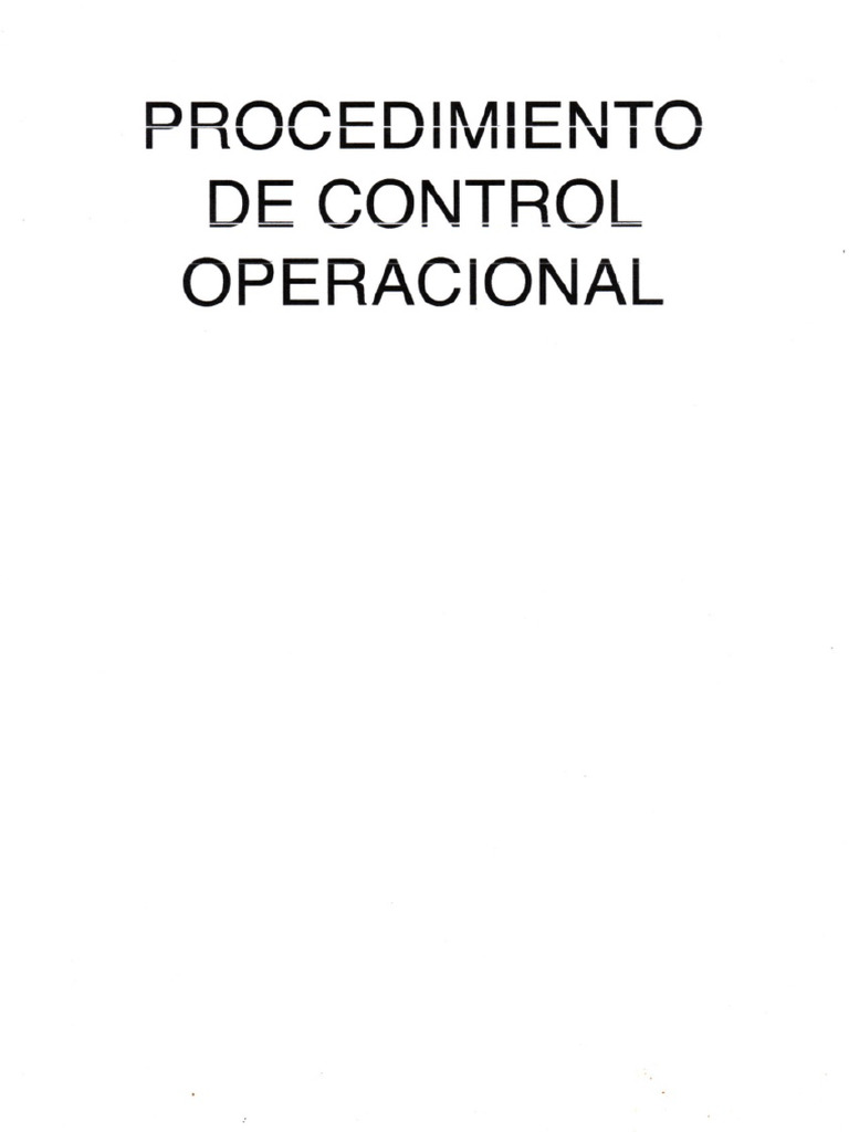 Procedimiento de Control Operacional | PDF
