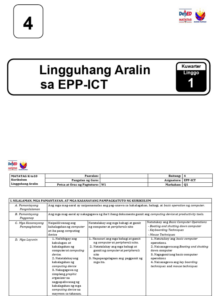 Le Epp4 q1 Week1 v.1 Final | PDF