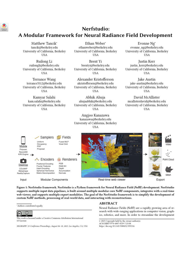 Nerfstudio | PDF | Rendering (Computer Graphics) | Computing