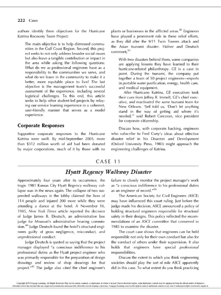 Harris - Case 11 - Hyatt Regency Walkway Disaster | PDF