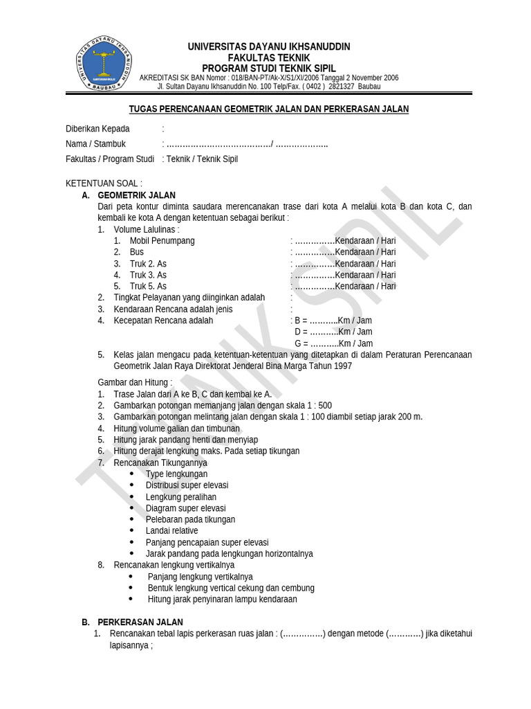 Soal PGJ & Perkerasan Fadil | PDF