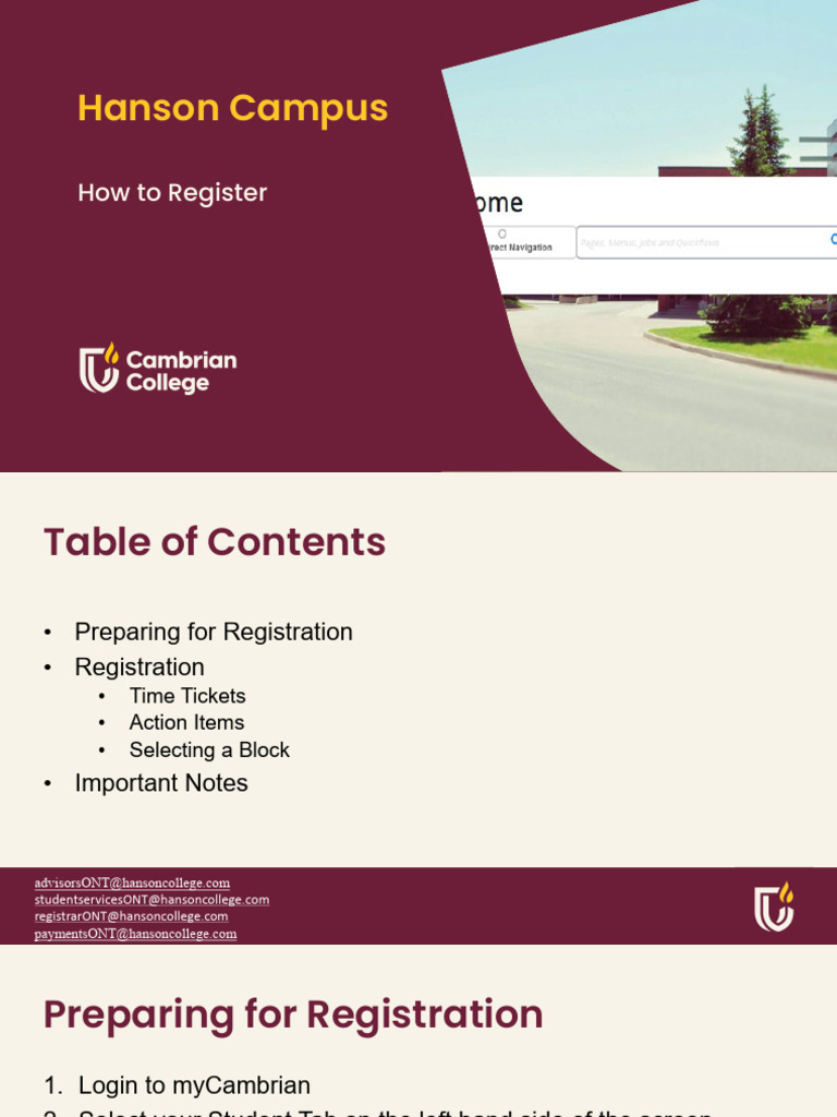 Hanson Registration Guide | PDF