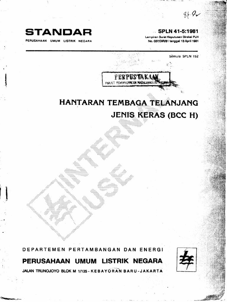 SPLN 41-5 1981 | PDF