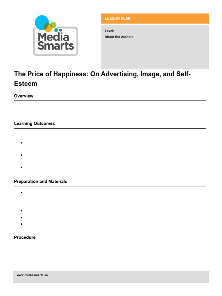 Lesson Price of Happiness | PDF | Self Esteem | Advertising