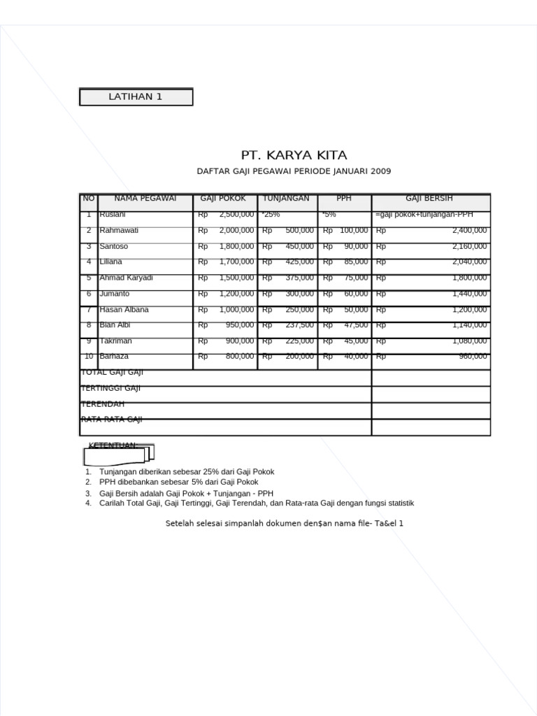 PDF Kumpulan Soal Praktik Microsoft Excel | PDF