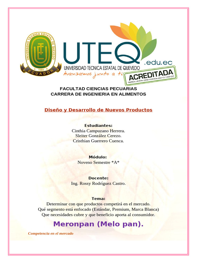 Tarea 2 Meronpan | PDF | Panes | Dieta
