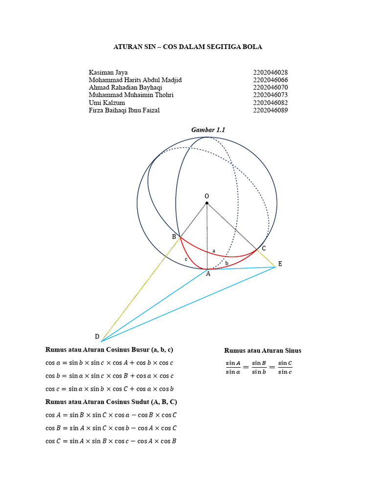 Aturan Sin dan Cos dalam Segitiga Bola | PDF | Trigonometric Functions ...
