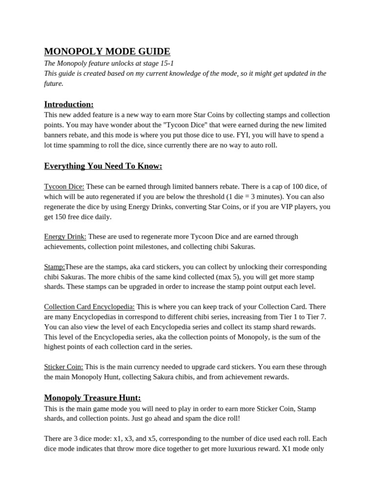 Monopoly Mode Guide | PDF | Gaming | Video Game Gameplay