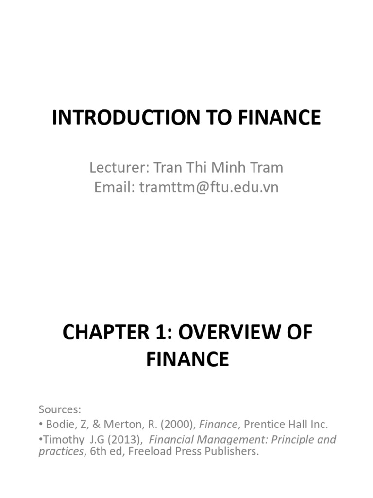Chapter 1 - Overview of Finance - sv4.1 | PDF | Banks | Public Finance