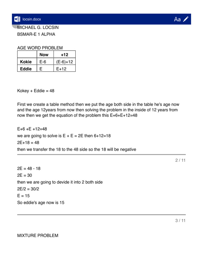 Locsin, Michael G. BSMAR-E 1 ALPHA | PDF