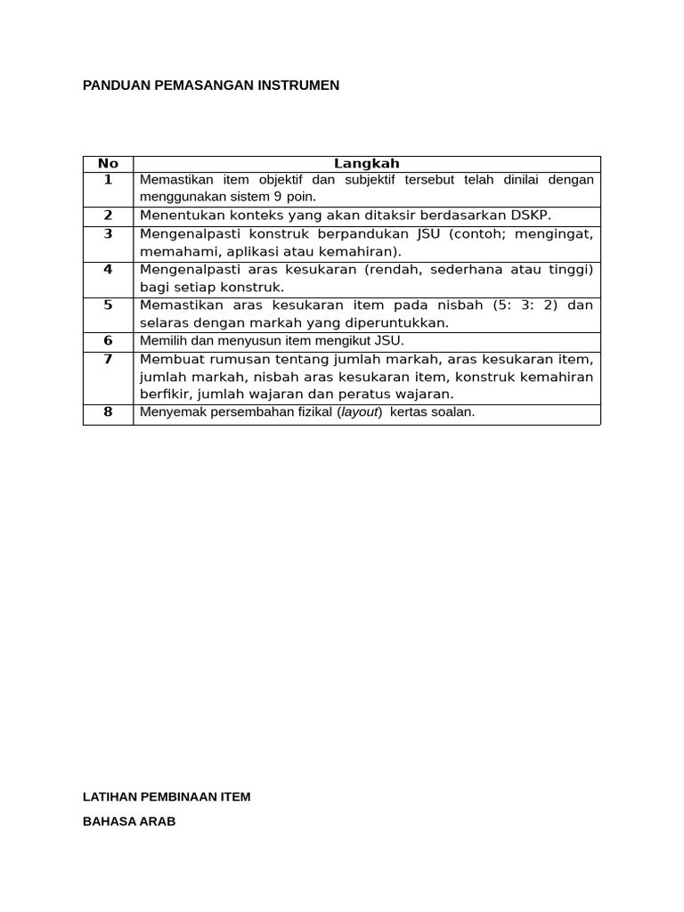 Panduan Pemasangan Instrumen | PDF