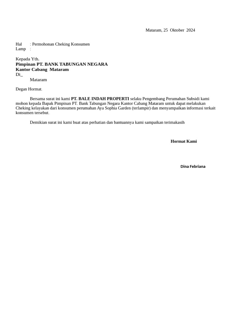 Surat Cek Slik | PDF