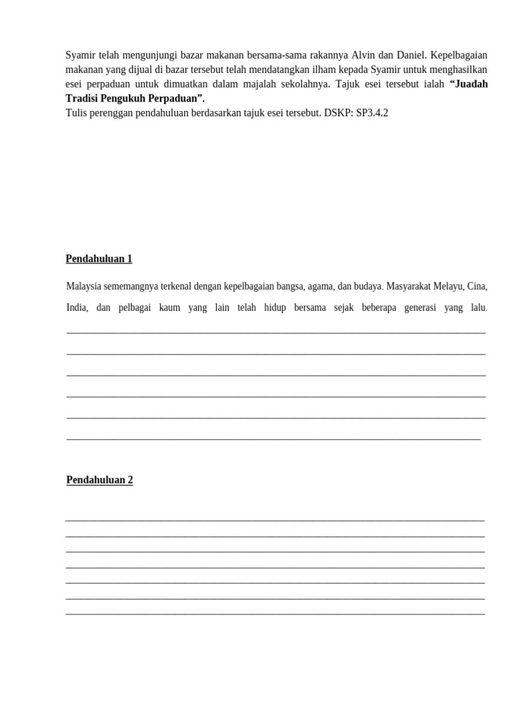 Latihan Membina Pendahuluan | PDF