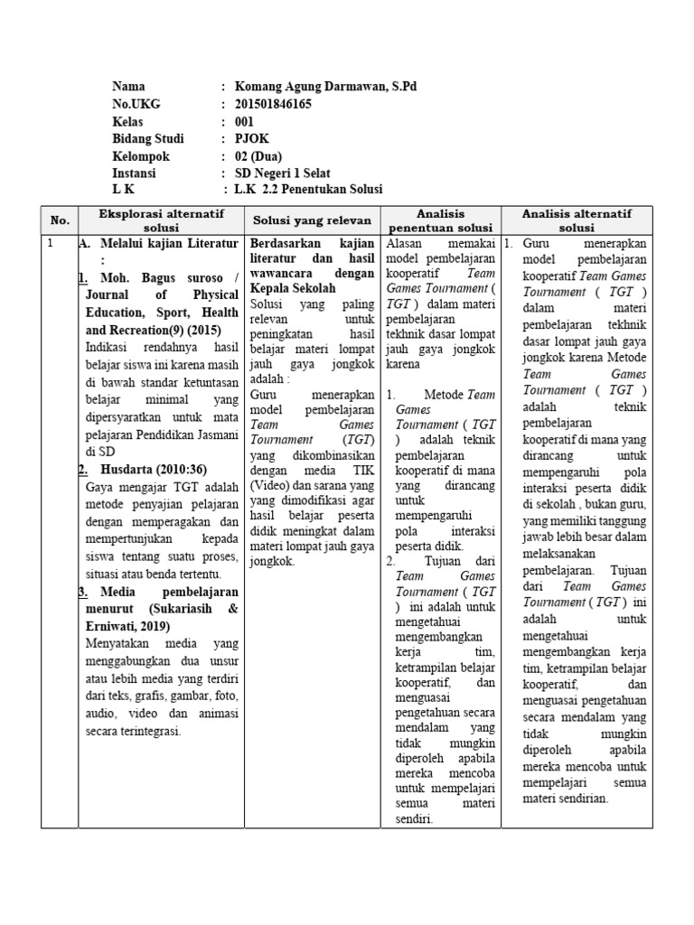2.2 Penentuan Solusi-Komang Agung Darmawan | PDF