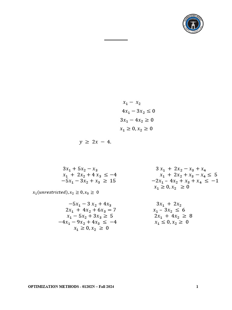Sheet | PDF | Linear Programming | Numerical Analysis