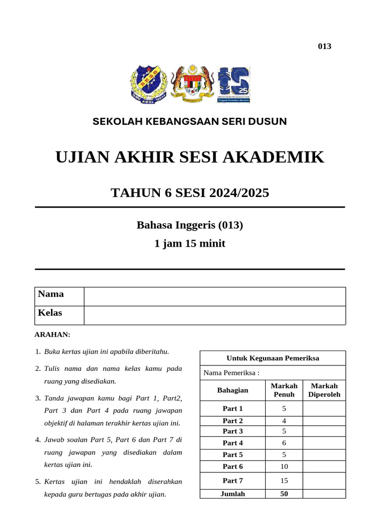 Soalan Bi Tahun 6 | PDF | Cooking | Foods