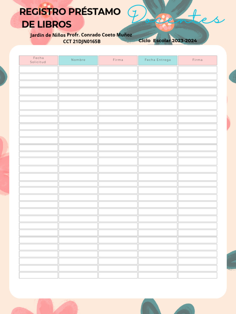 Registro Prestamo de Libros | PDF