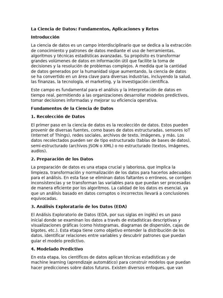 La Ciencia de Datos Perspectiva | PDF | Ciencia de datos | Aprendizaje automático
