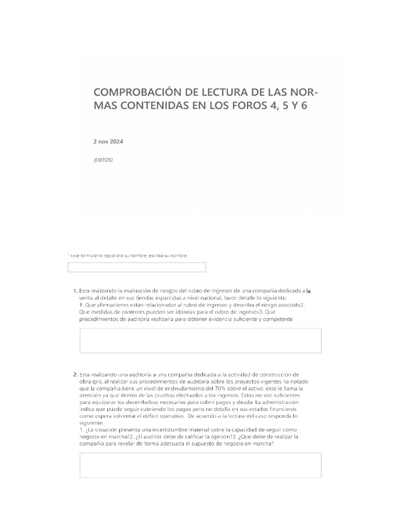 Comprobación de Lectura No. 2 | PDF