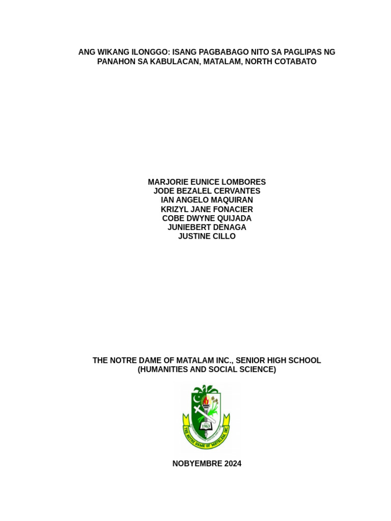 Ang Wikang Ilonggo | PDF