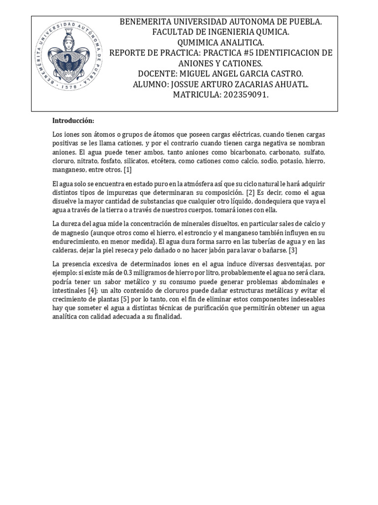 Reporte Practica 5 | PDF | Coloide | Agua