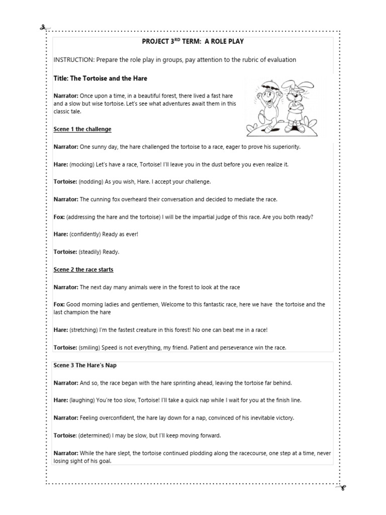 Student Role Play: Tortoise & Hare | PDF