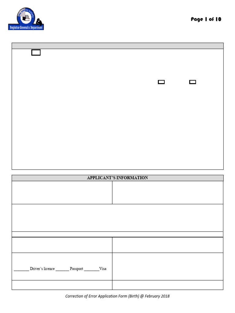 Correction of Error Application BIRTH | PDF | Justice Of The Peace ...