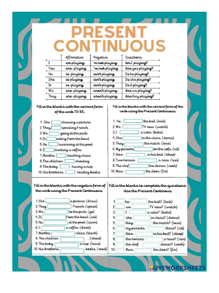 Present Countinous Practice | PDF