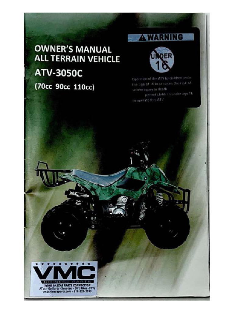 3050C ATV Owner S Manual | PDF