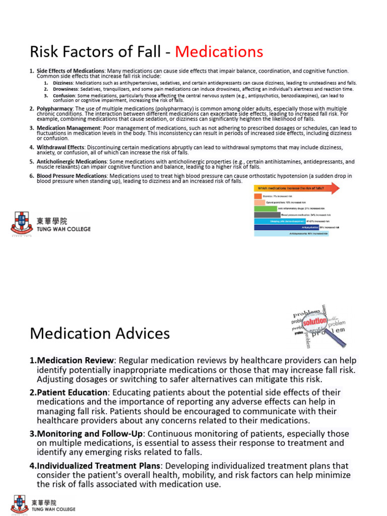 Risk Factors of Fall - : Medications | PDF | Drug Withdrawal | Human ...