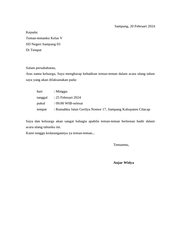 Soal Ms Word (Surat Undangan) | PDF