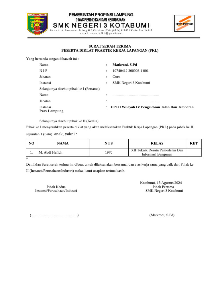 Surat Serah Terima TKP | PDF | Komputer