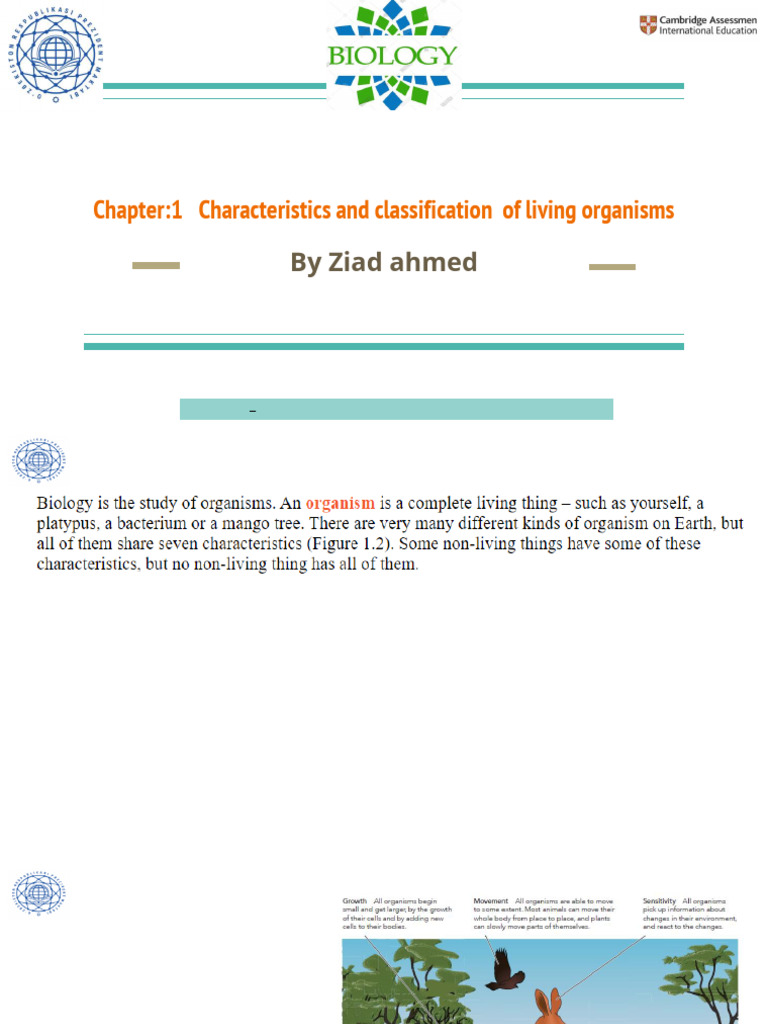 CIE IGCSE Chap 1 Characteristics and Classificationof Living Organisms ...