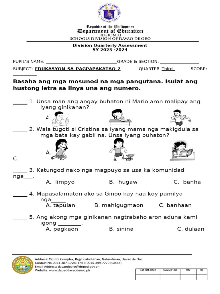 ESP2-Q3 Assessment | PDF