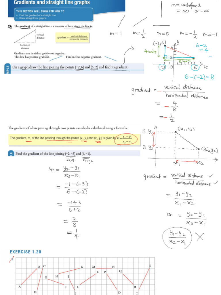 Unit 1 Gradients and Straight Line Graphs | PDF