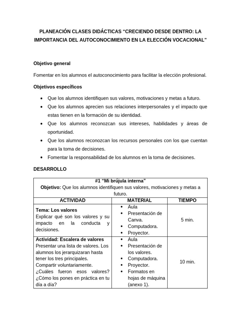 Planeación Clases Didácticas | PDF | Cognición
