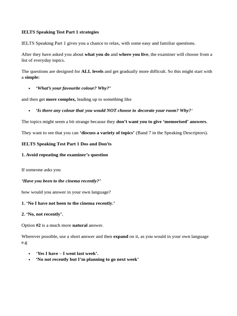 IELTS Speaking Part 3 | PDF | Thought | Critical Thinking