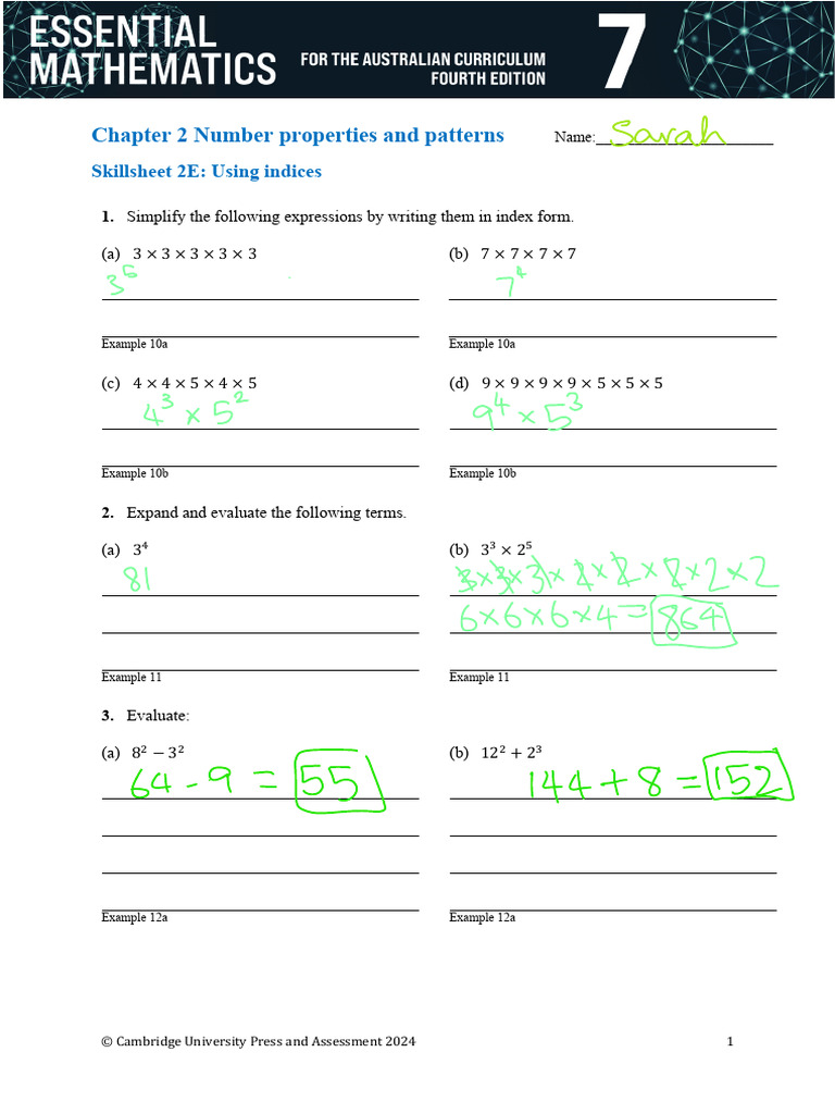 Skillsheet C2 | PDF | Applied Mathematics