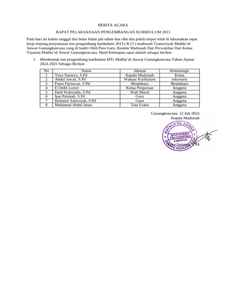 Berita Acara Dok 1 | PDF