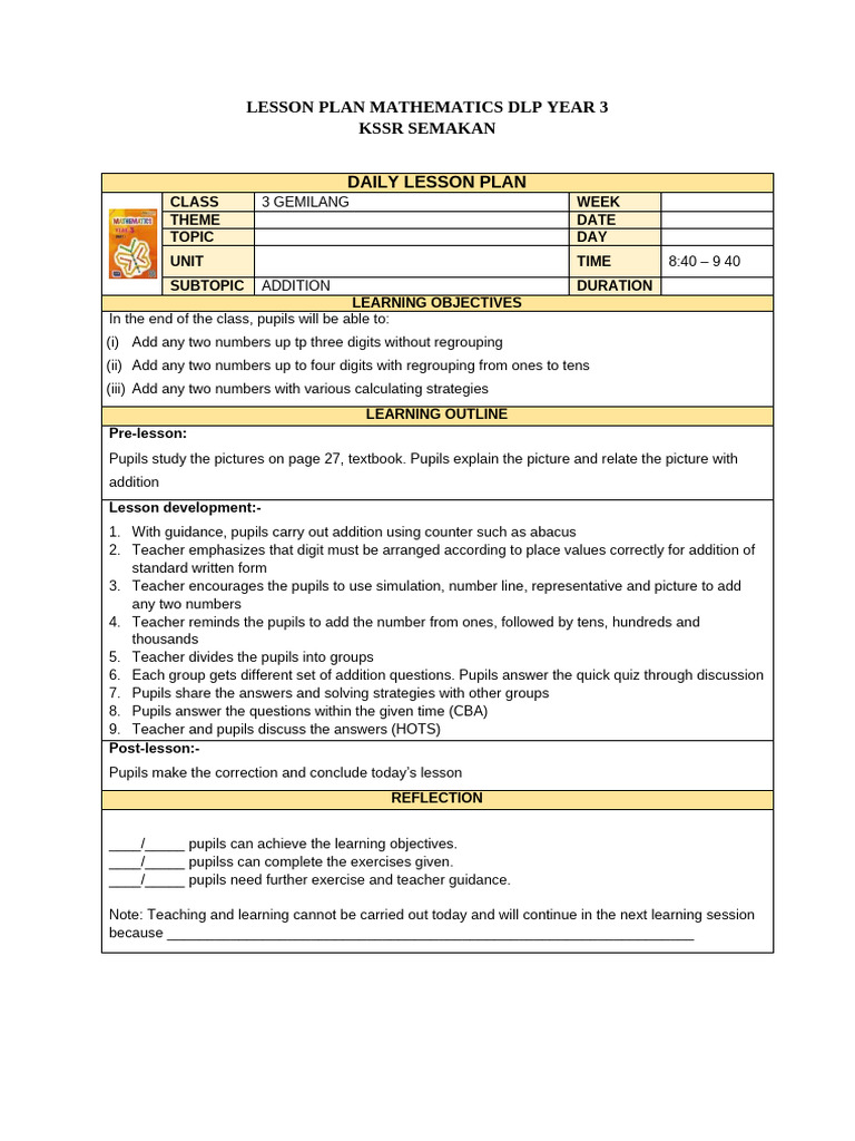 rph 28.4 | PDF | Lesson Plan | Mathematics