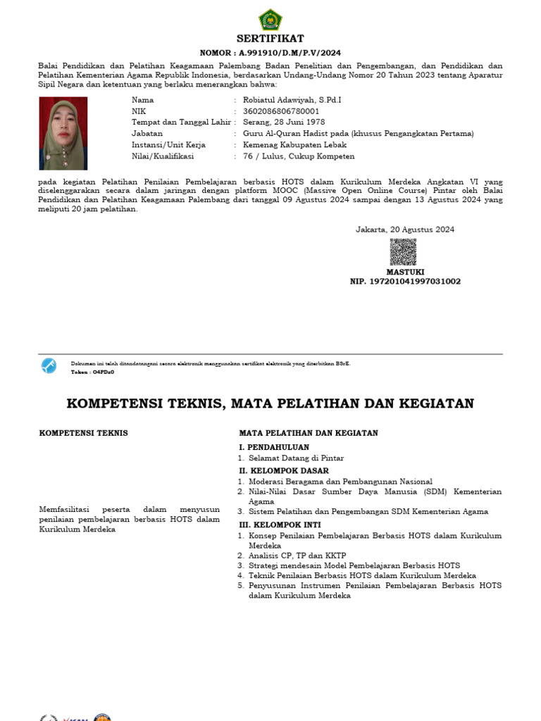 Sertifikat Umi | PDF