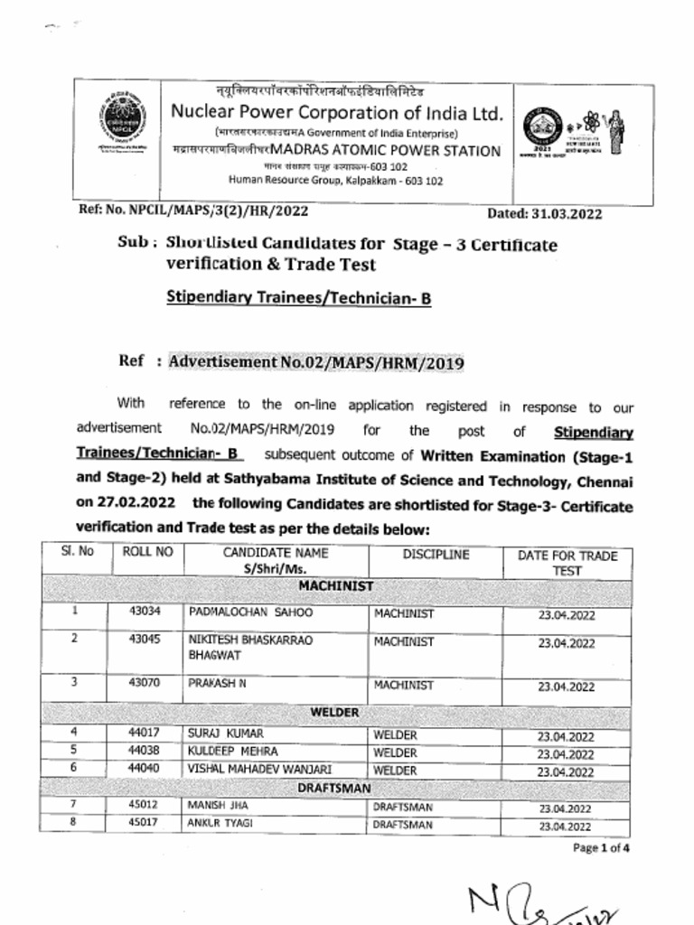 Short Listed Candidate 01042022 02 | PDF