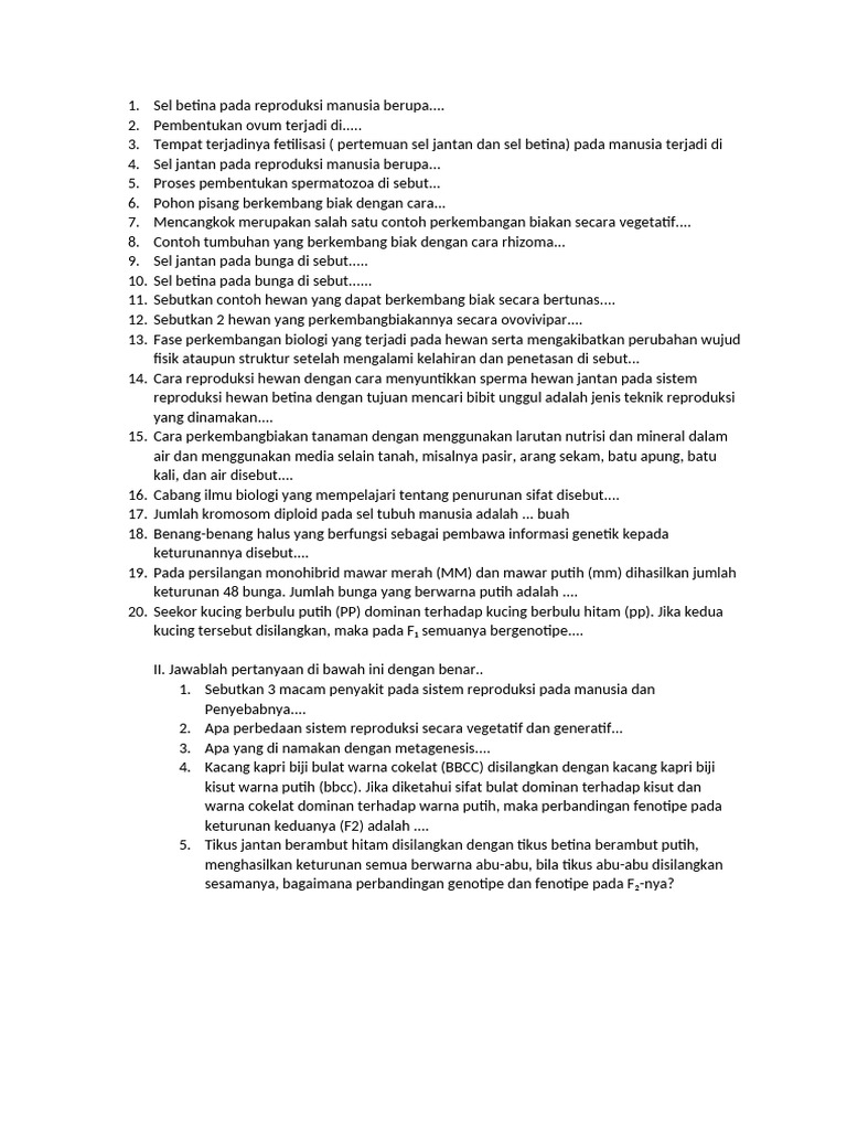 PTS Ganjil Ipa KLS 9 | PDF