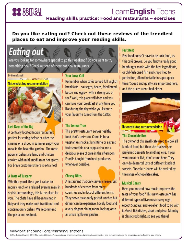 Food and Restaurants | PDF