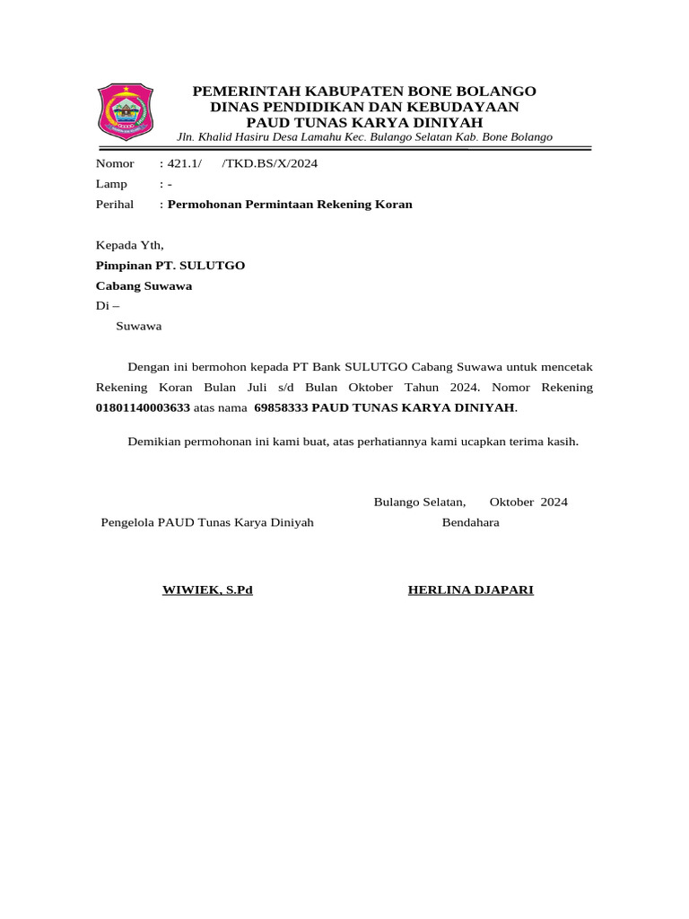 Surat Perm Rkning Koran | PDF