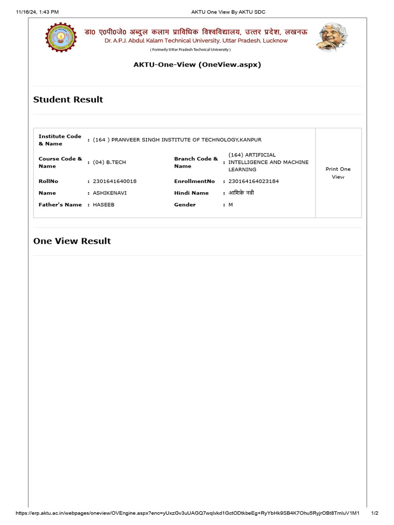 AKTU One View by AKTU SDC | PDF | Engineering | Science