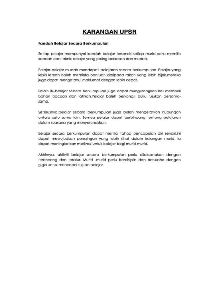 Karangan UPSR | PDF